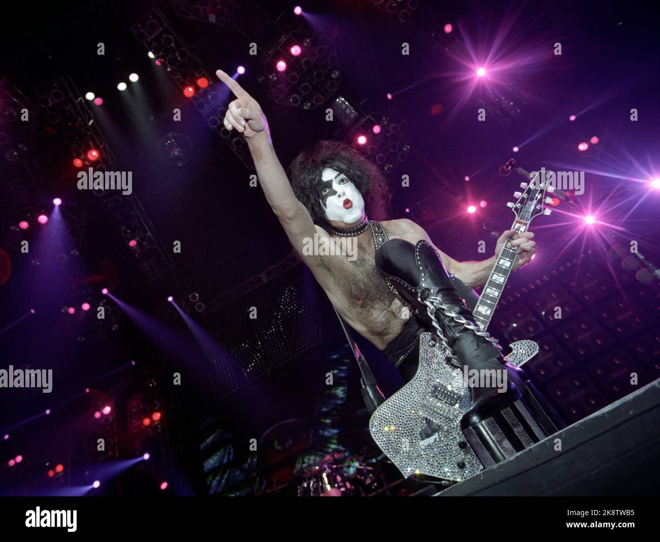 Oslo 19970619. Guitarist Paul Stanley in the hard rock group Kiss on ...