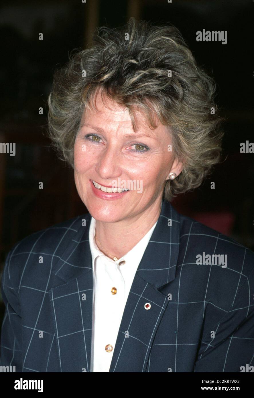 Oslo 19890511. A smiling Crown Princess Sonja in her office at the ...