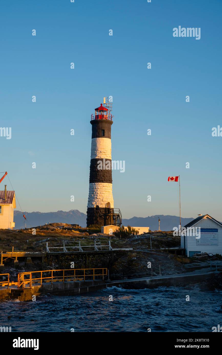 Photograph of Race Rocks Lighthouse, in the Salish Sea, outside of ...