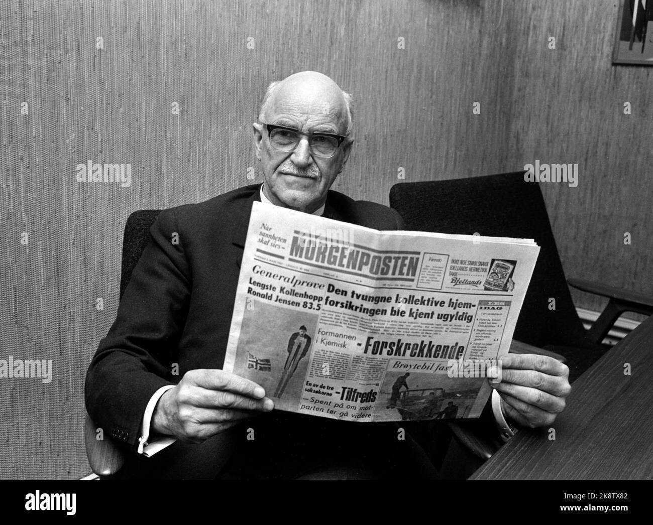 Oslo March 1967 Director Sverre Munck bought the newspaper Morgenposten ...