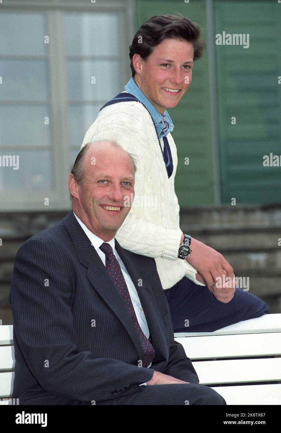 Asker 19910612: The Norwegian Crown Prince turns 18. Photo at Skaugum a ...
