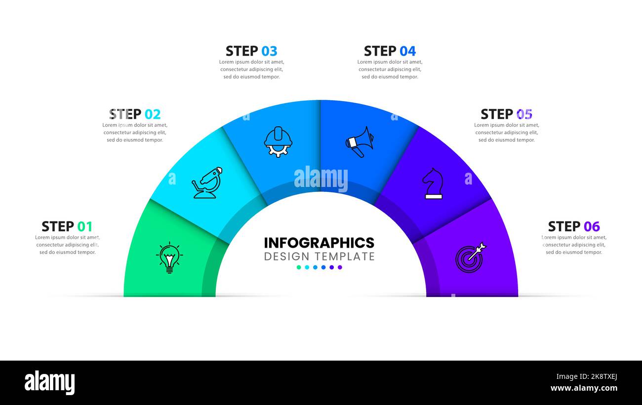 Infographic design template. Creative concept with 6 steps. Can be used for workflow layout ...