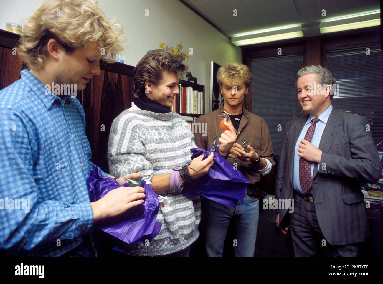 Oslo 1985-12-27: The Norwegian pop group "A-ha" photographed in the ...