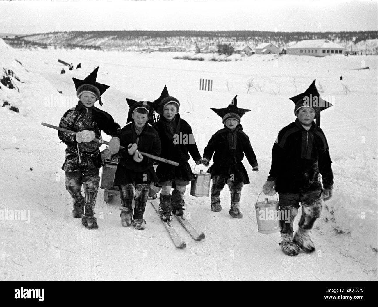 Karasjok, Finnmark, January 1950. From the boarding school for moving ...