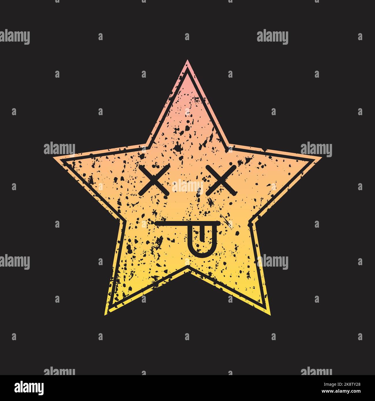 Funny emoji with gritty texture artwork design. EPS 10, Editable ...