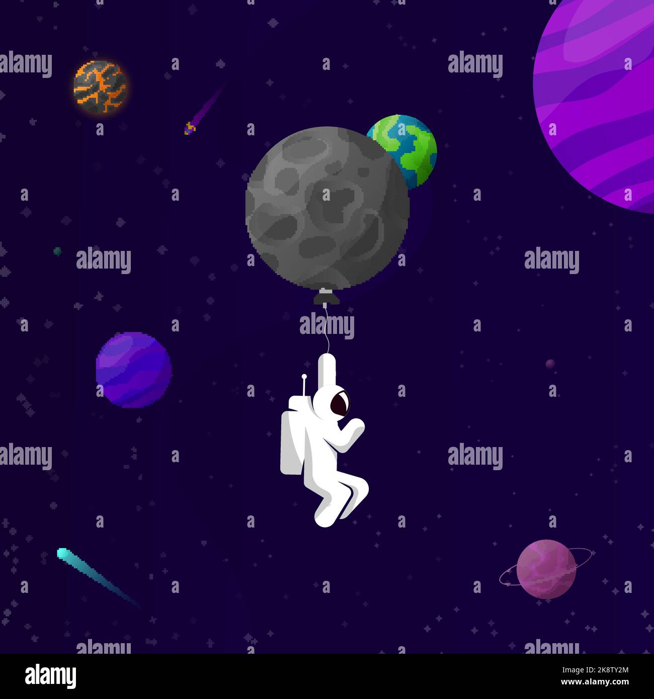 Astronaut in space. Abstract creative background. Vector illustration ...