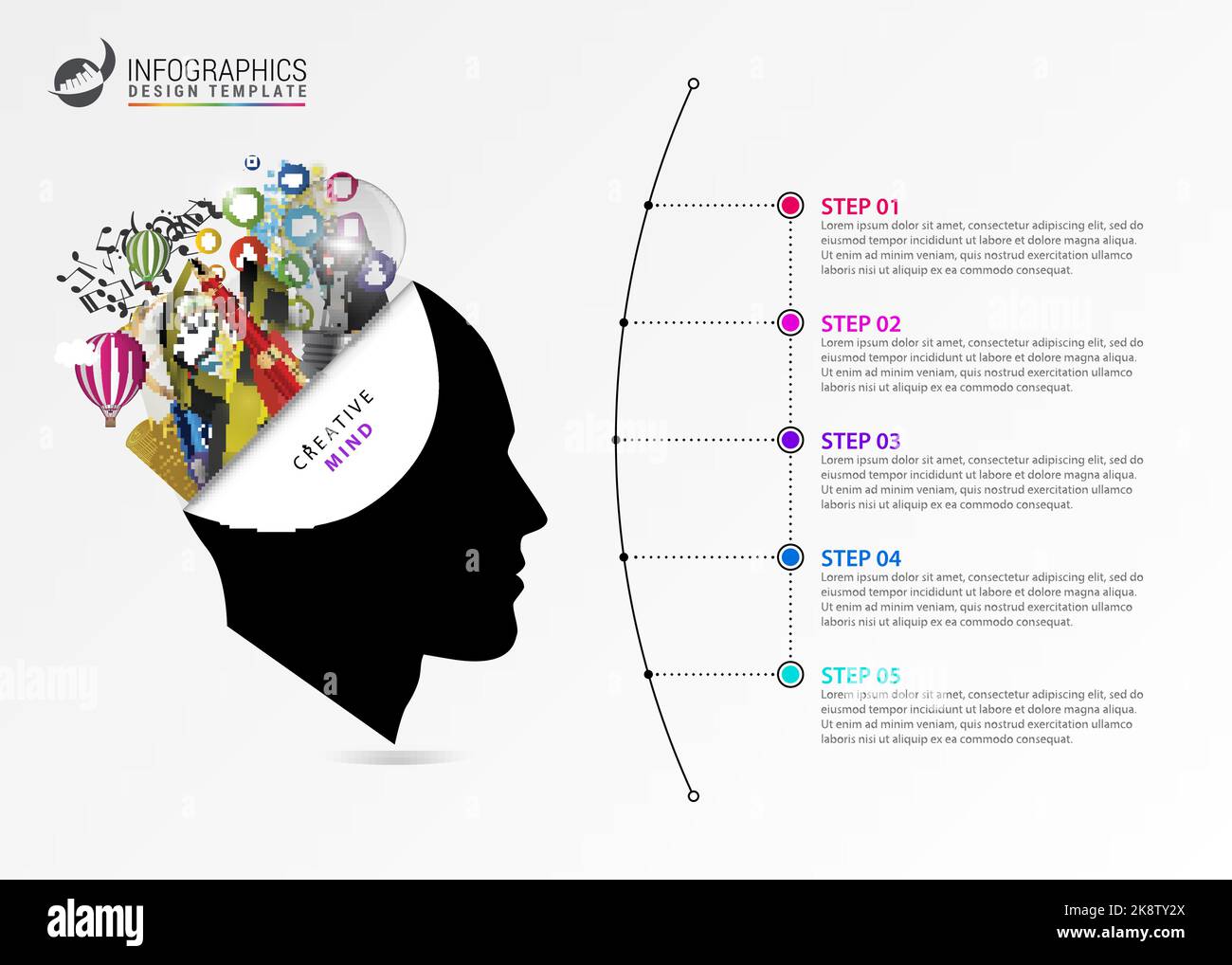 Infographic design template. Creative concept with 5 steps. Can be used ...