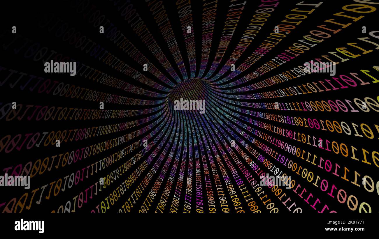 Driving Through Binary Data Tunnel Stock Photo - Alamy