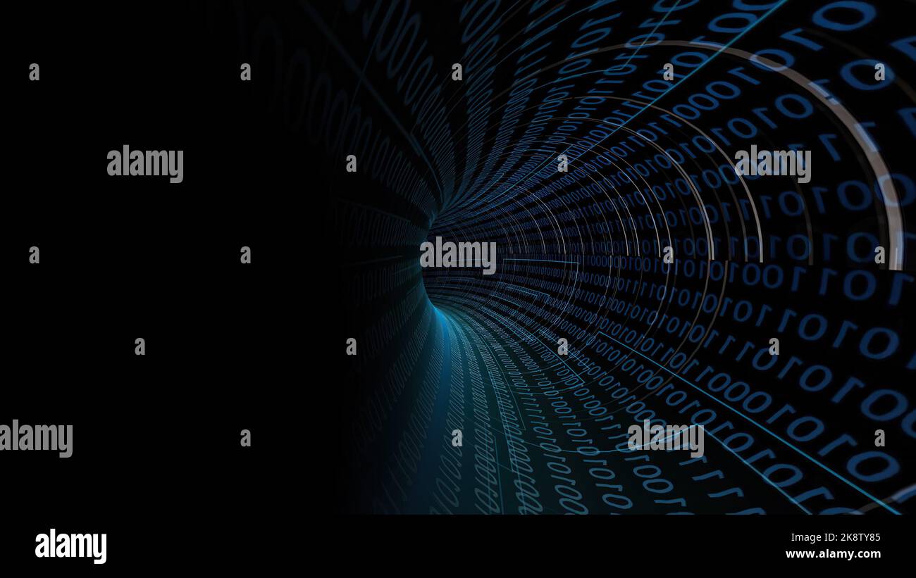 Driving Through Binary Data Tunnel Stock Photo - Alamy