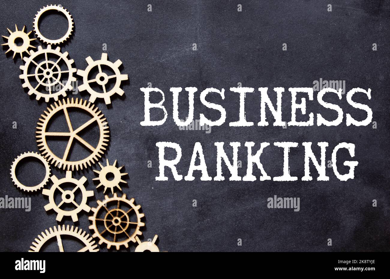 Business concept. Notebook with text BUSINESS RANKING sheet of white ...