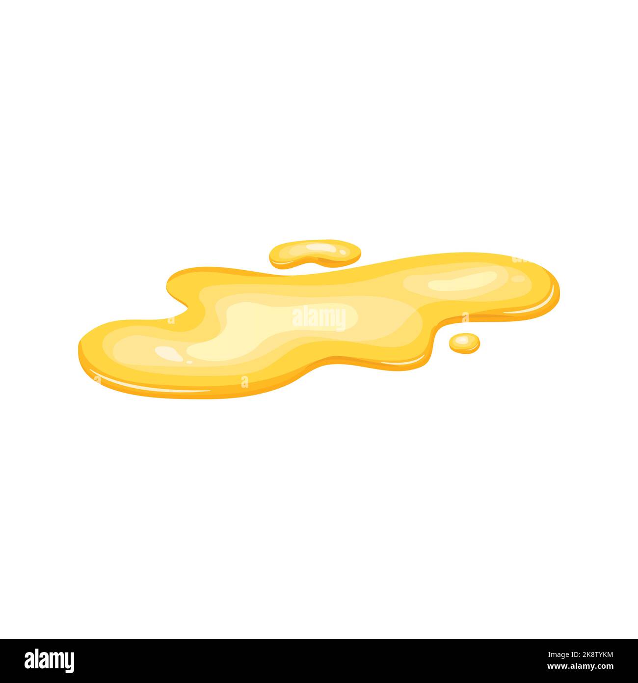 Yellow puddle oil, liquid gold, honey spill. Juice drop isolated in ...