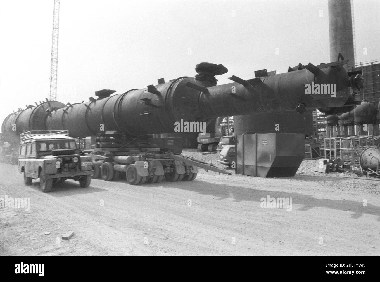 Mongstad 19740525. The first Norwegian -owned oil refinery rises at ...