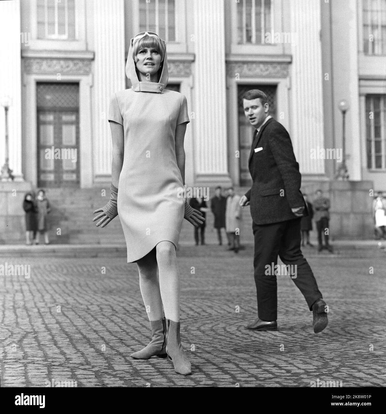 Oslo 19660409. Summer fashions 1966. Ragnhild Bolstad shows the summer ...