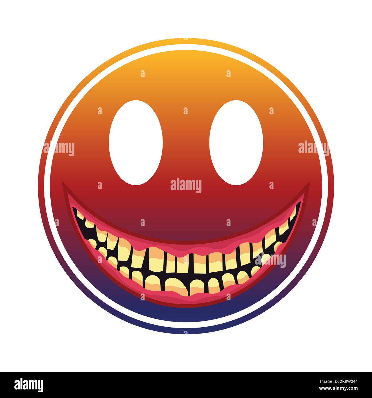 Scary face emoji design illustration. EPS 10, Editable, Vector ...
