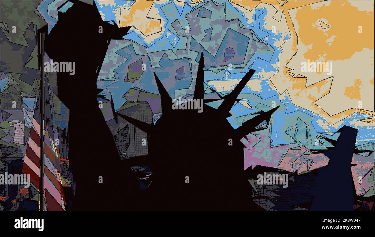 New York Statue of Liberty in a Pop Art Style Stock Photo - Alamy
