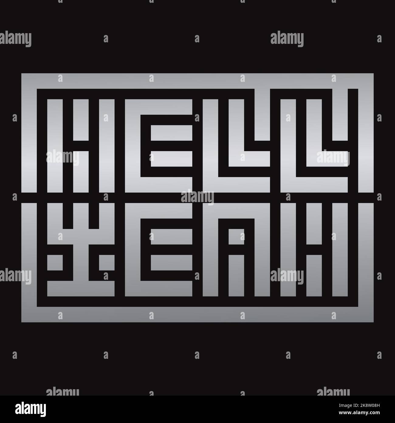 Hell yeah Lettering Maze Typography Design Vector Illustration ...