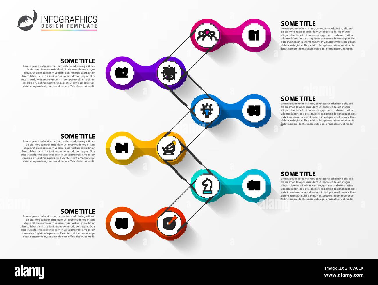 Infographic design template. Timeline concept with 6 steps. Can be used ...
