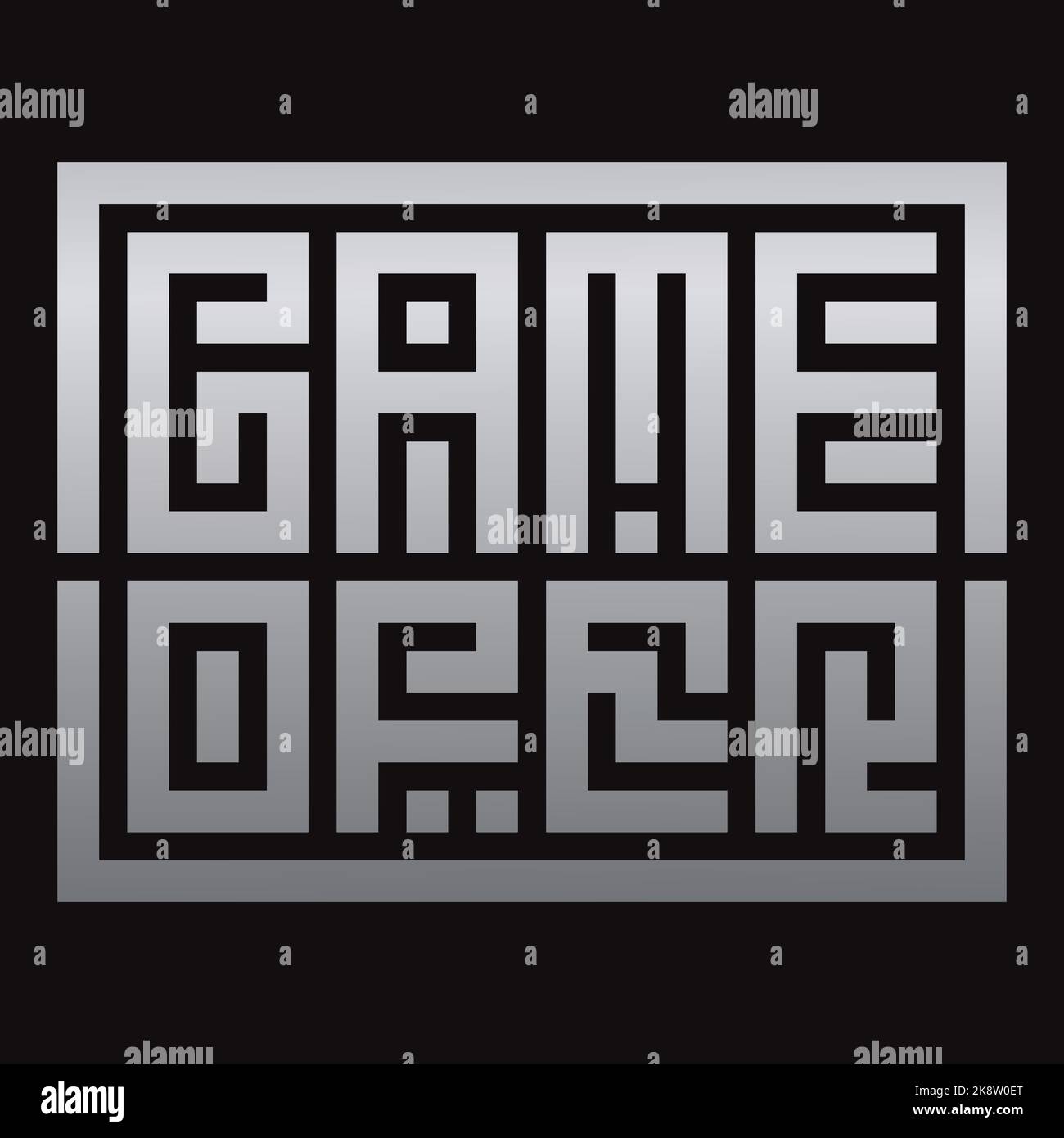 Game ofer Lettering Maze Typography Design Vector Illustration ...