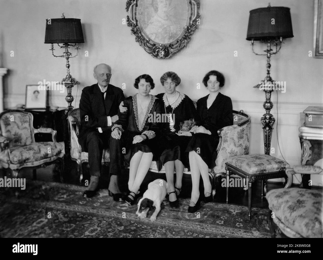 Stockholm, undated, about 1927. Prince Carl and Princess Ingeborg with ...