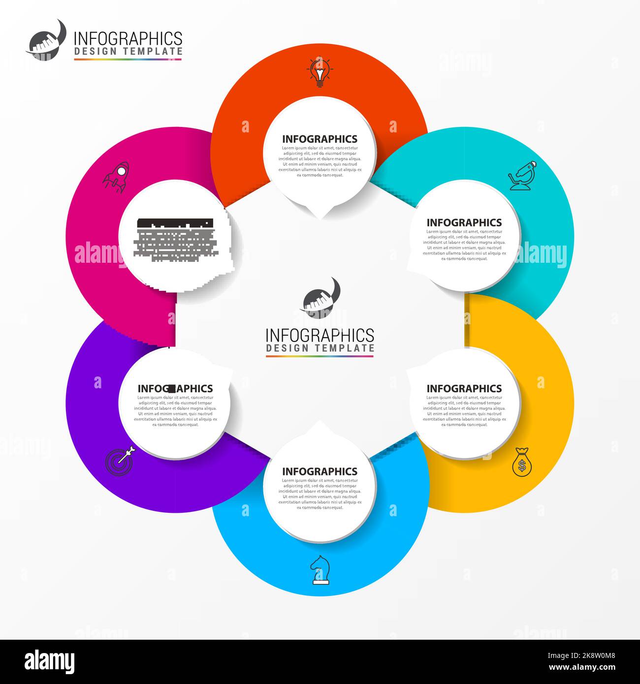 Infographic design template. Creative concept with 6 steps. Can be used ...