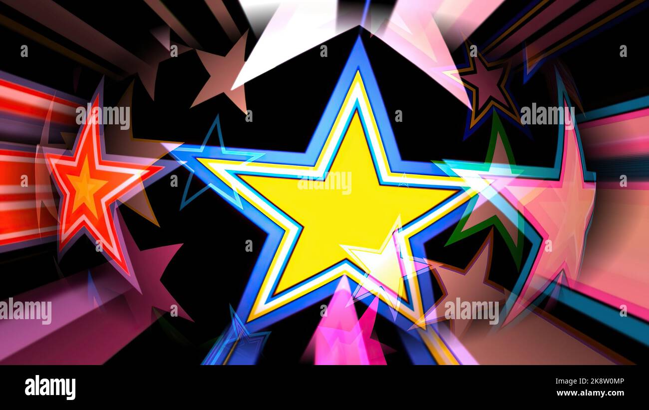 Animation bright colorful stars spinning hi-res stock photography and ...
