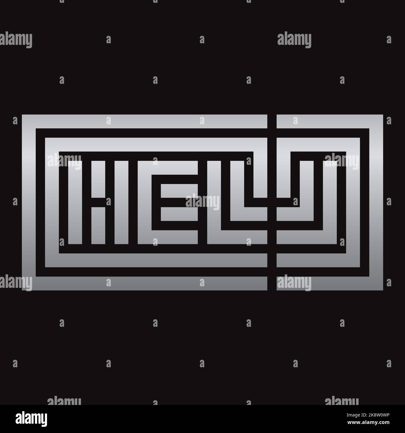 Hell Lettering Maze Typography Design Vector Illustration. Editable ...