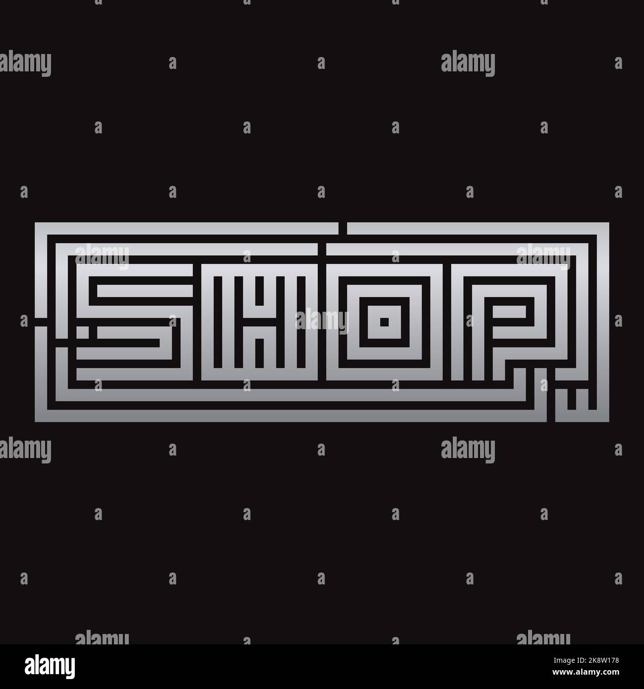 Shop Lettering Maze Typography Design Vector Illustration. Editable ...
