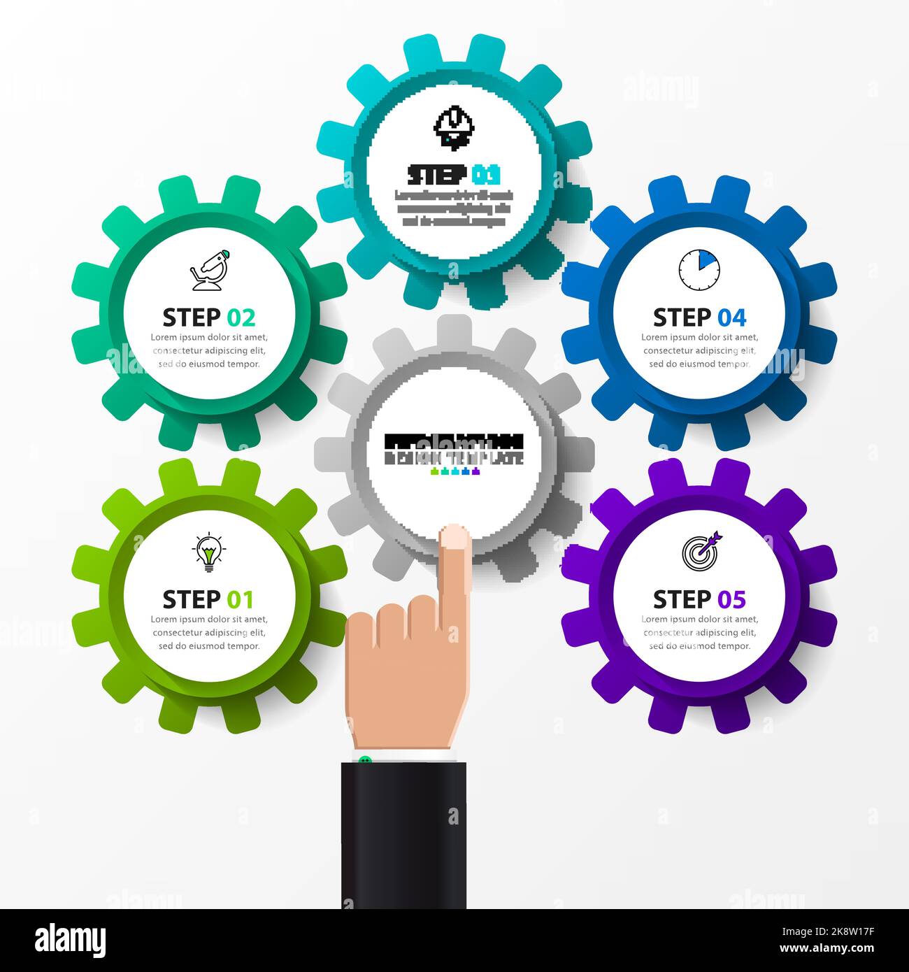 Infographic design template. Creative concept with 5 steps. Can be used ...