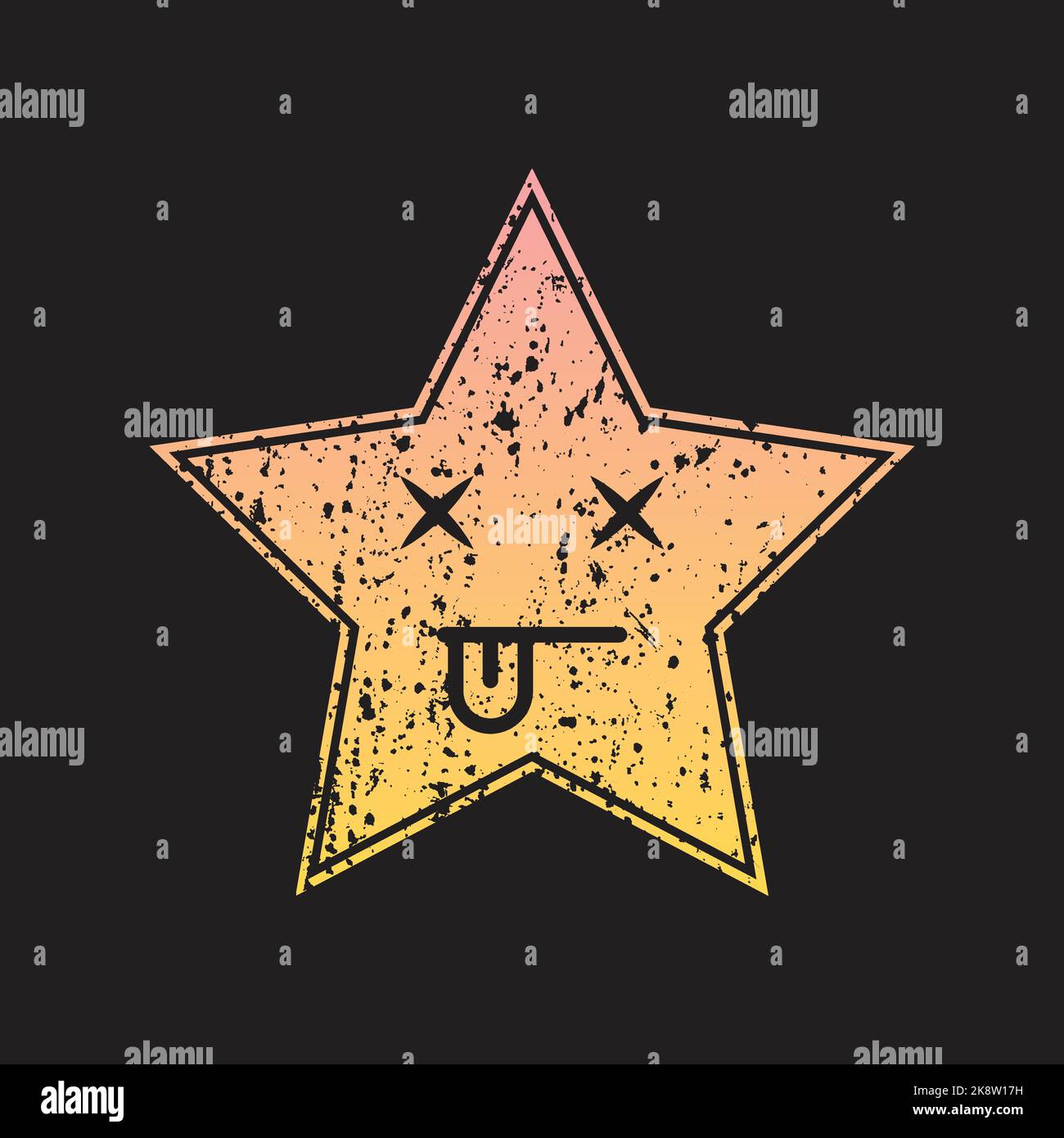 Funny emoji with gritty texture artwork design. EPS 10, Editable ...