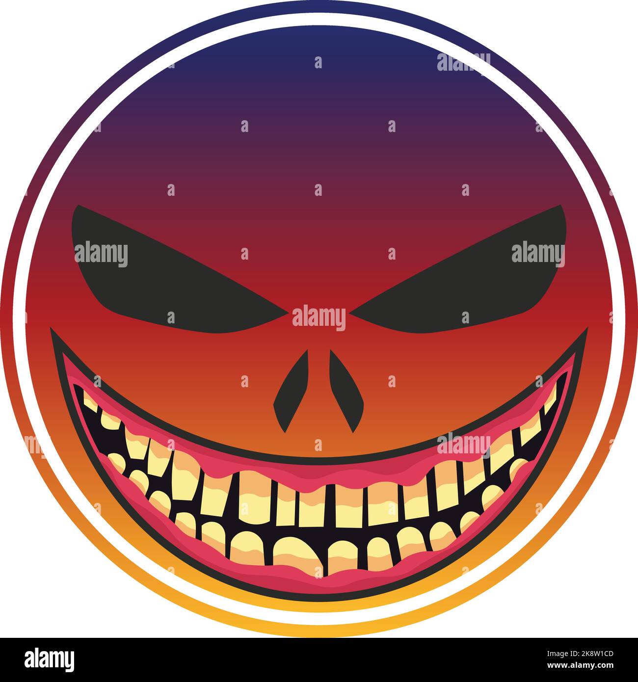 Scary face emoji design illustration. EPS 10, Editable, Vector ...