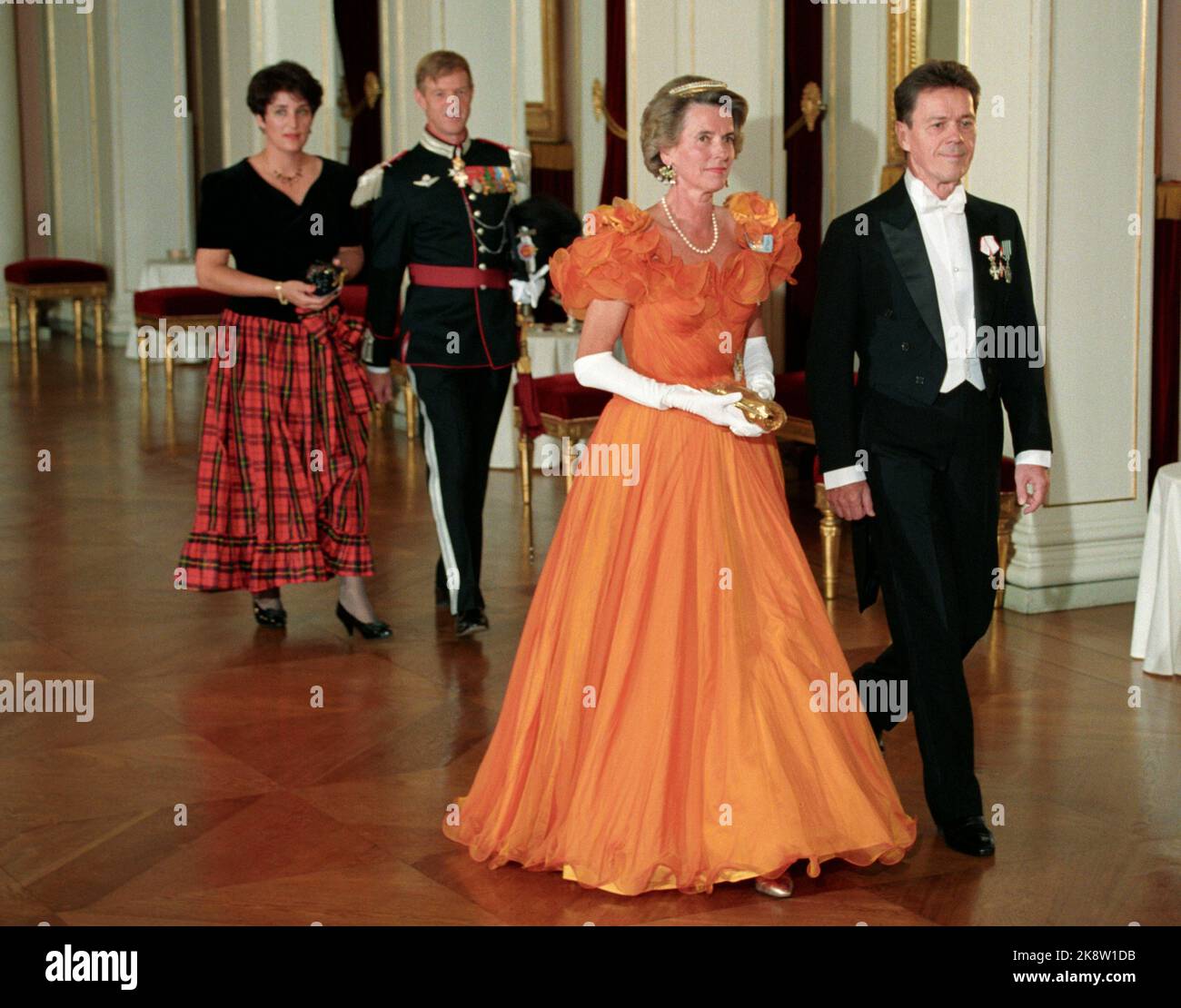 Oslo 199308: Royal silver wedding. The Norwegian royal couple, Queen ...