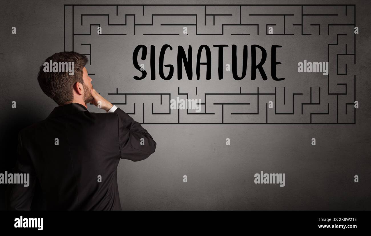 businessman drawing maze concept Stock Photo - Alamy