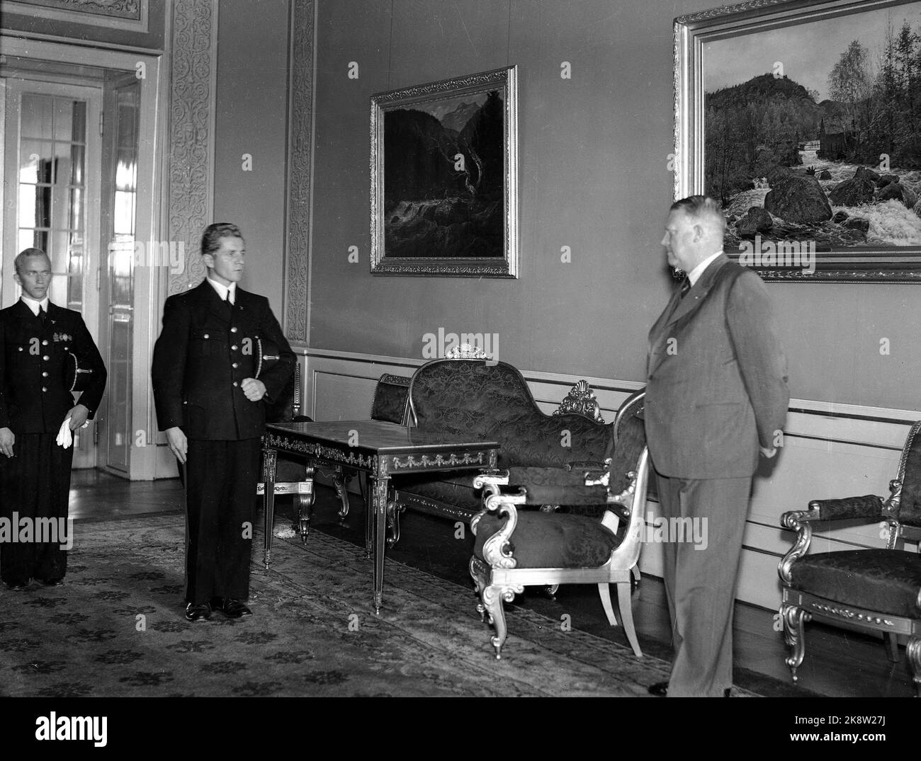 Oslo February 1944. Minister President Vidkun Quisling receives the ...