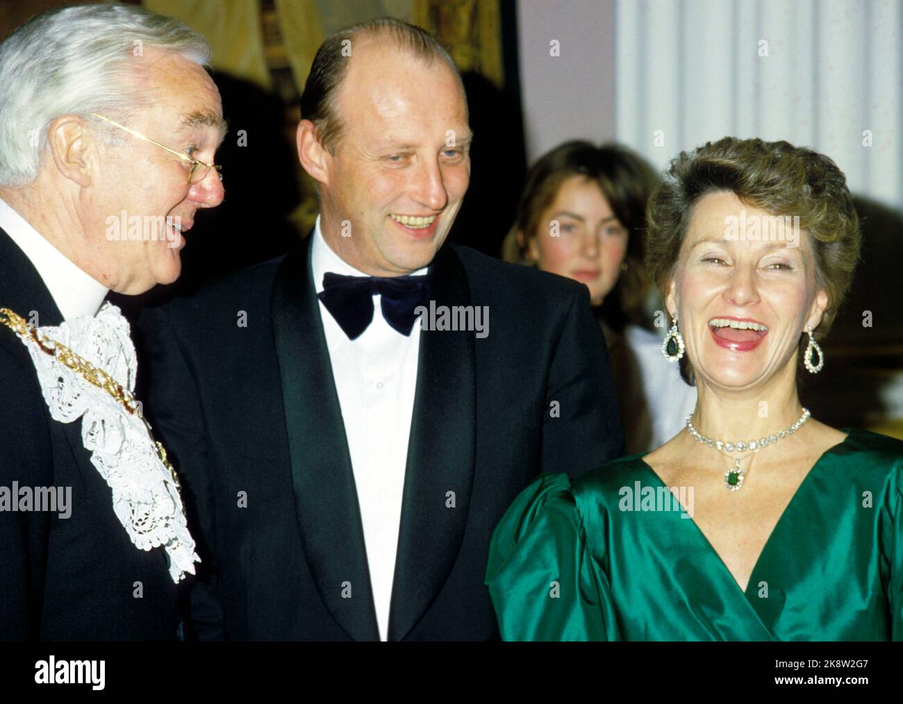 London November 1985. The crown price couple visit the Mansion House in ...
