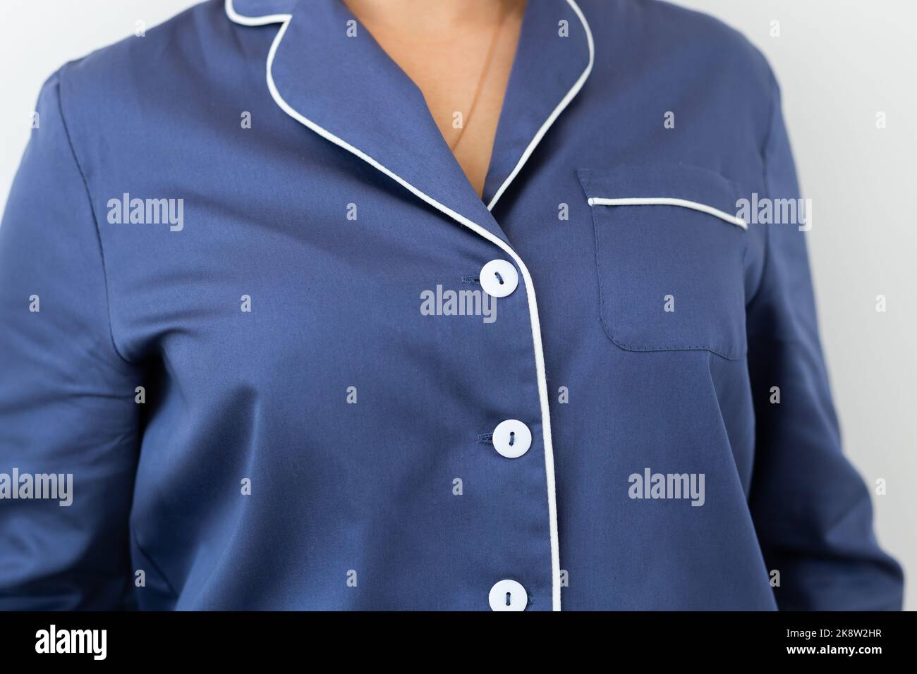 Close-up detail and fabric texture of a pajama. Homewear, sleepwear ...