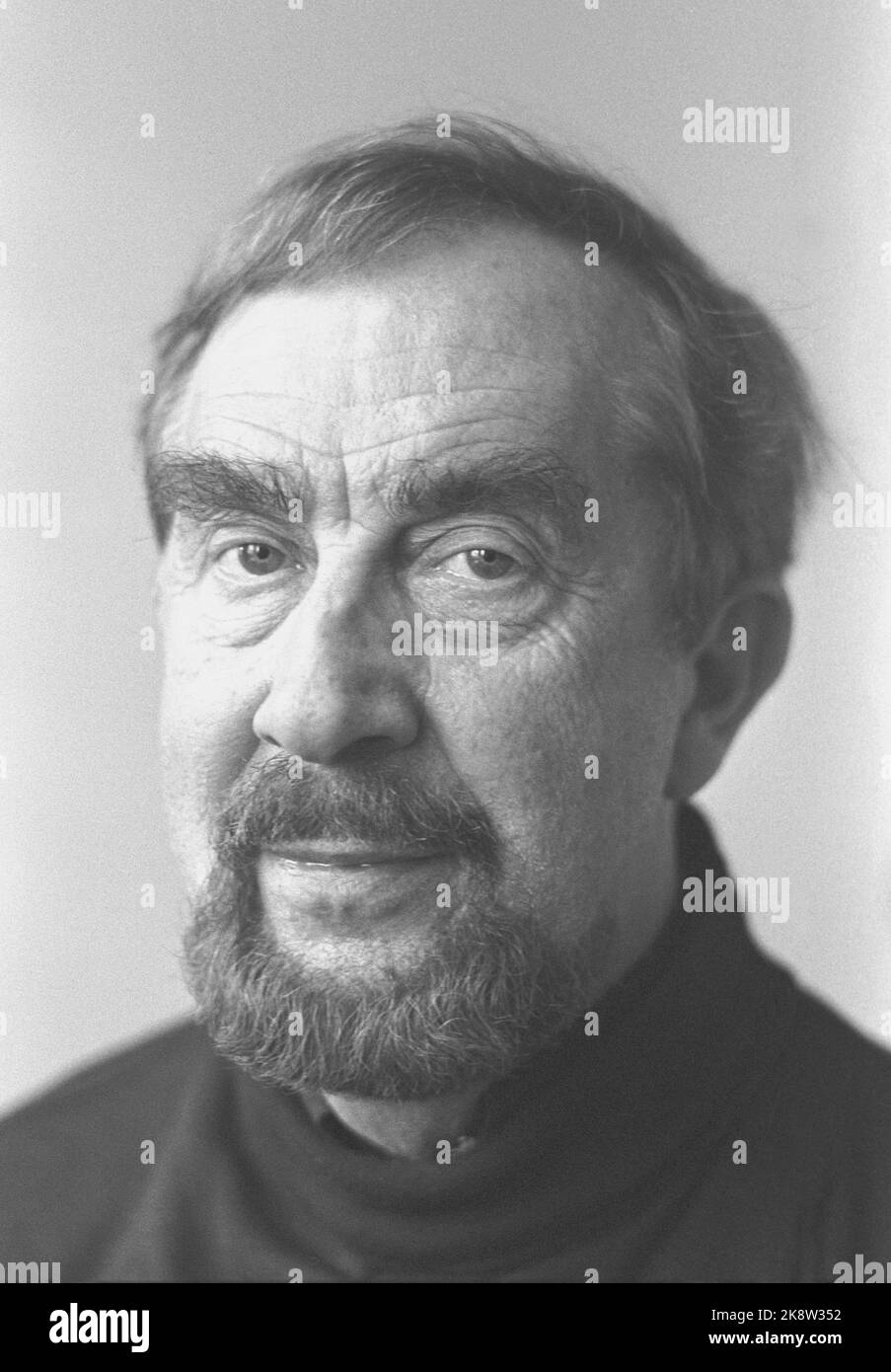 Oslo 19770914: Textile artist Torvald Moseid (1917-2000). Photo: Oddvar ...