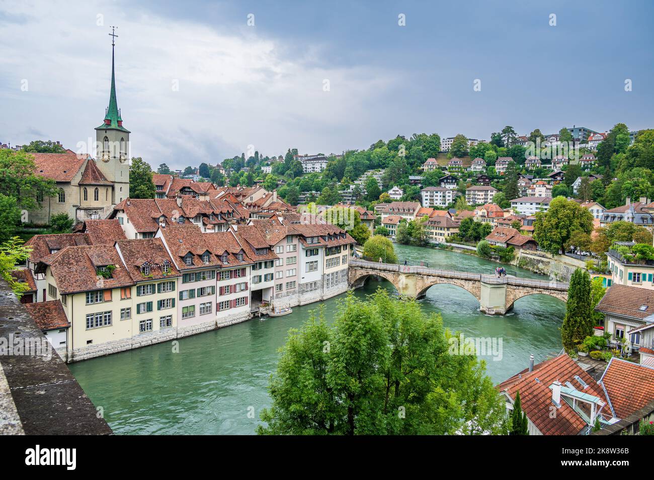 View over the old town of Bern and river Aar, capital of Switzerland ...