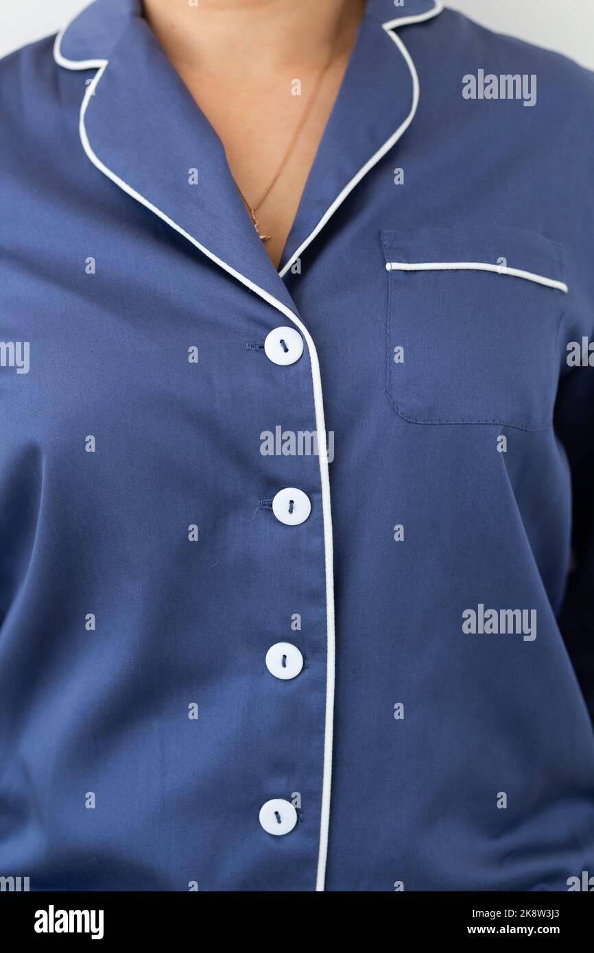 Close-up detail and fabric texture of a pajama. Homewear, sleepwear ...