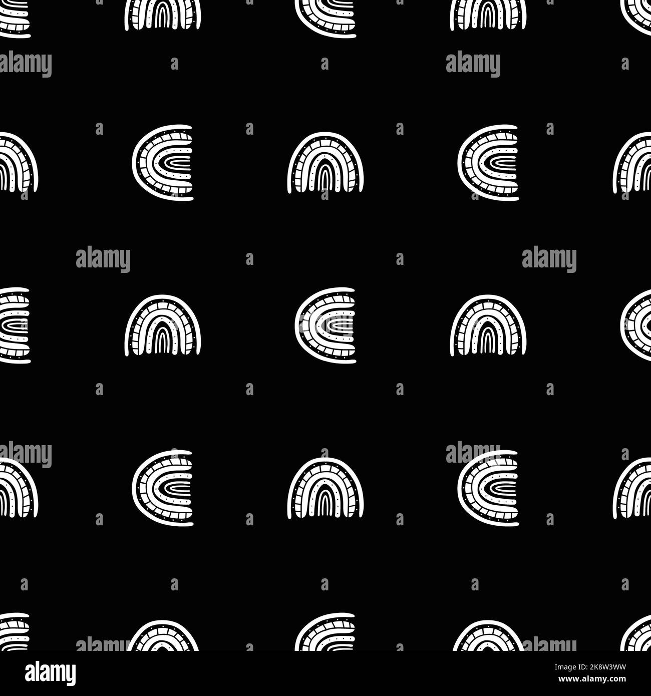 Boho rainbow pattern Black and White Stock Photos & Images - Alamy