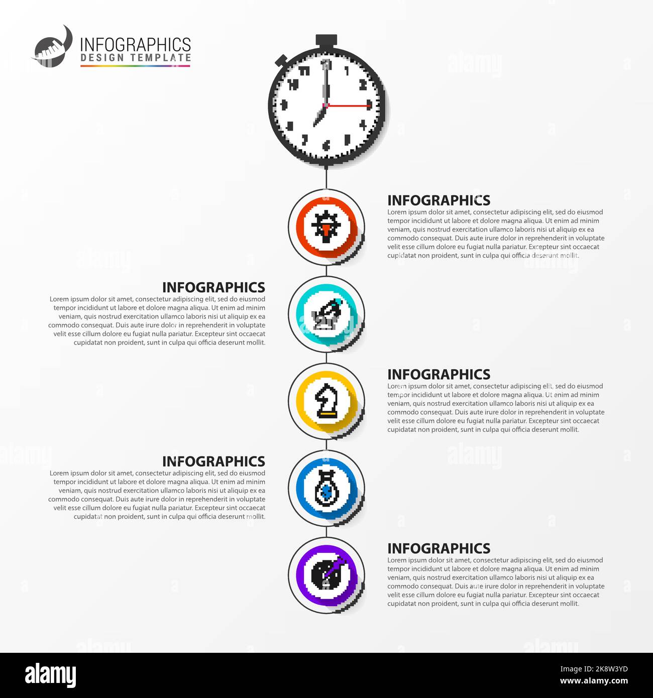 Infographic design template. Creative concept with 5 steps. Can be used ...