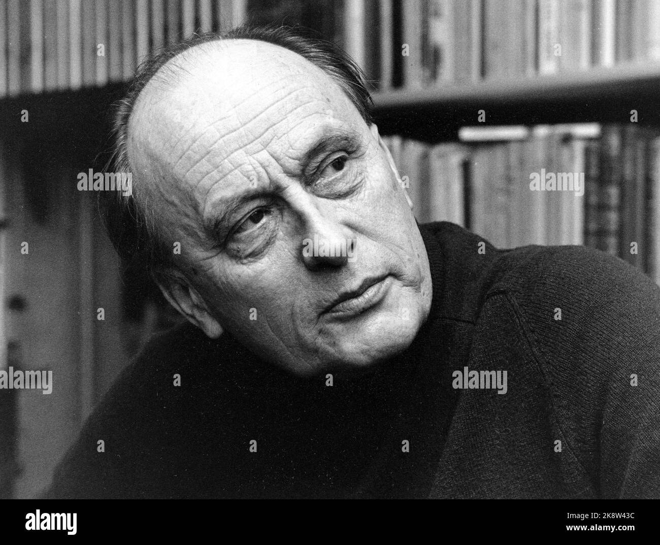 Norwegian author André Bjerke (1918-1985). Portrait September 1970 ...