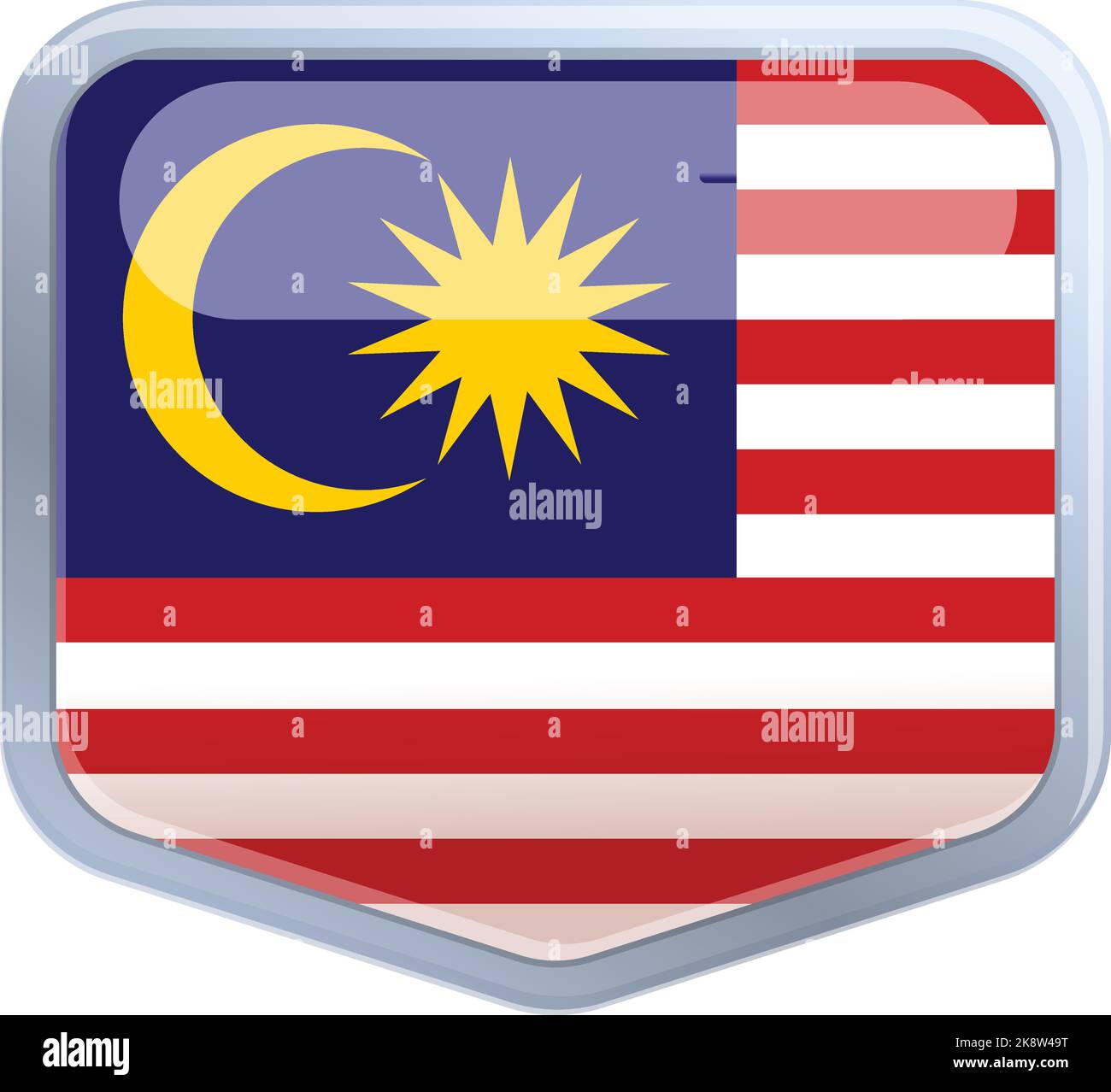 Malaysia emblem icon cartoon vector. Country flag. Asian card Stock ...