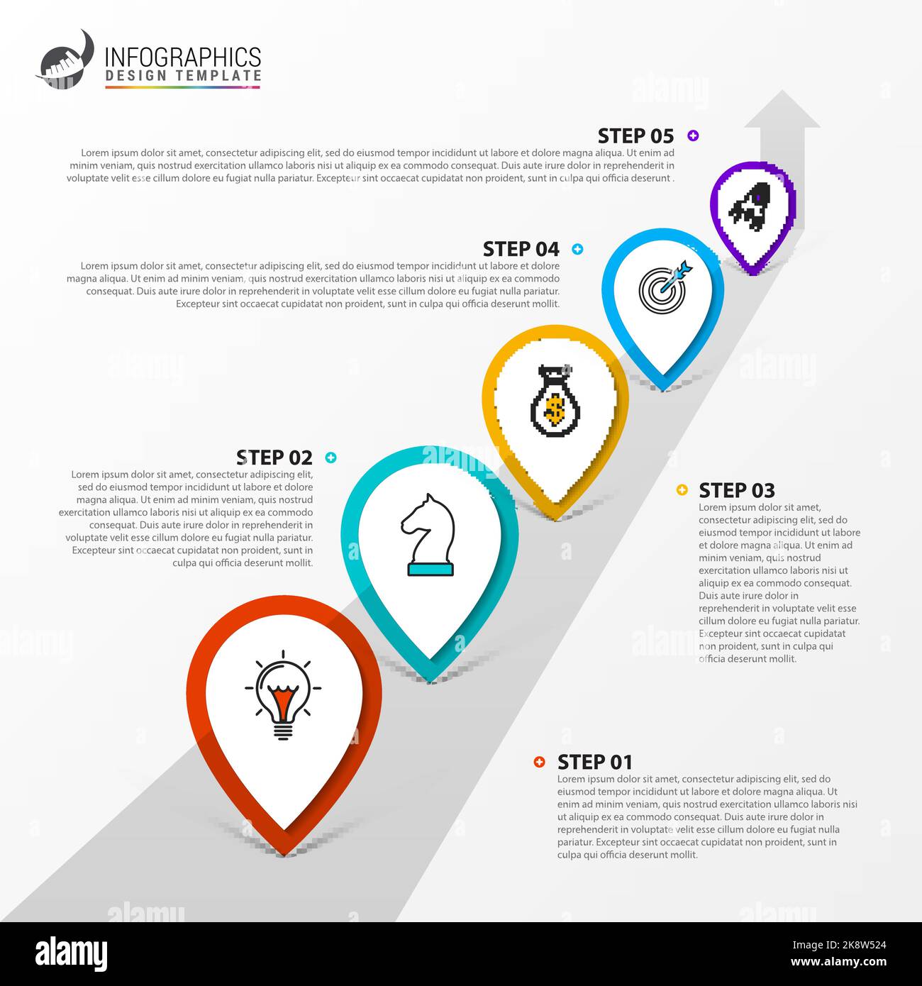 Infographic design template. Creative concept with 5 steps. Can be used ...
