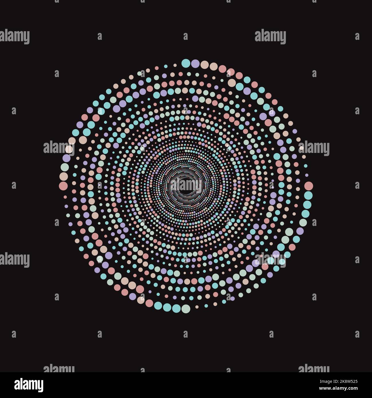 Massive dotted spiral vortex design artwork. Editable, resizable, EPS ...