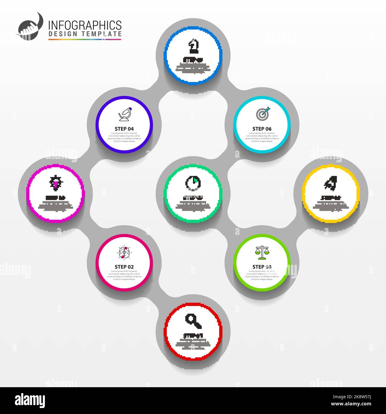 Infographic design template. Creative concept with 9 steps. Can be used ...