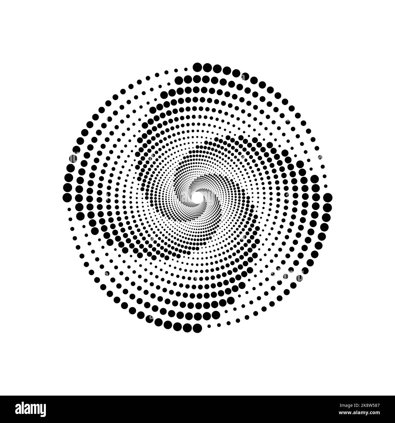 Massive dotted spiral vortex design artwork. Editable, resizable, EPS ...