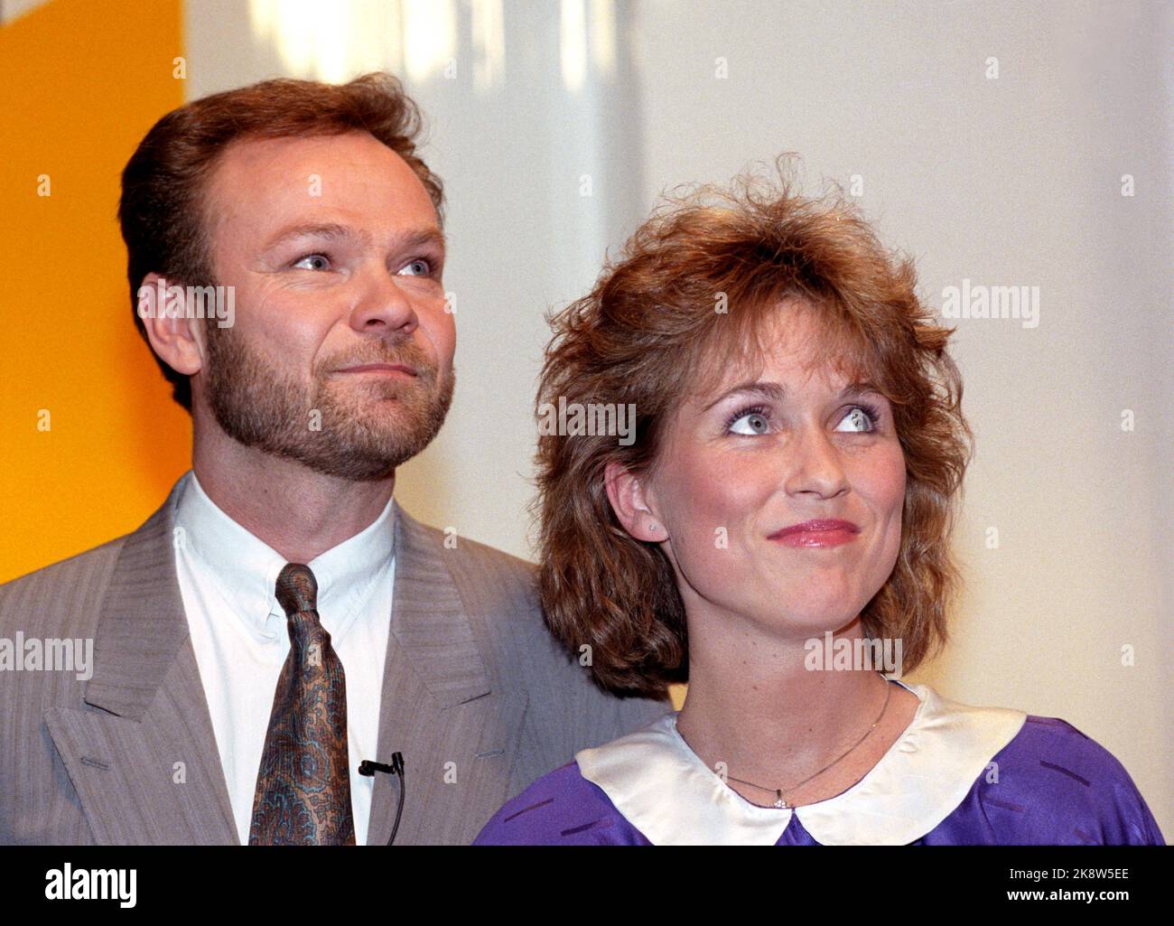 Oslo 19940817. The program leaders in breakfast TV in NRK Nils Gunnar ...