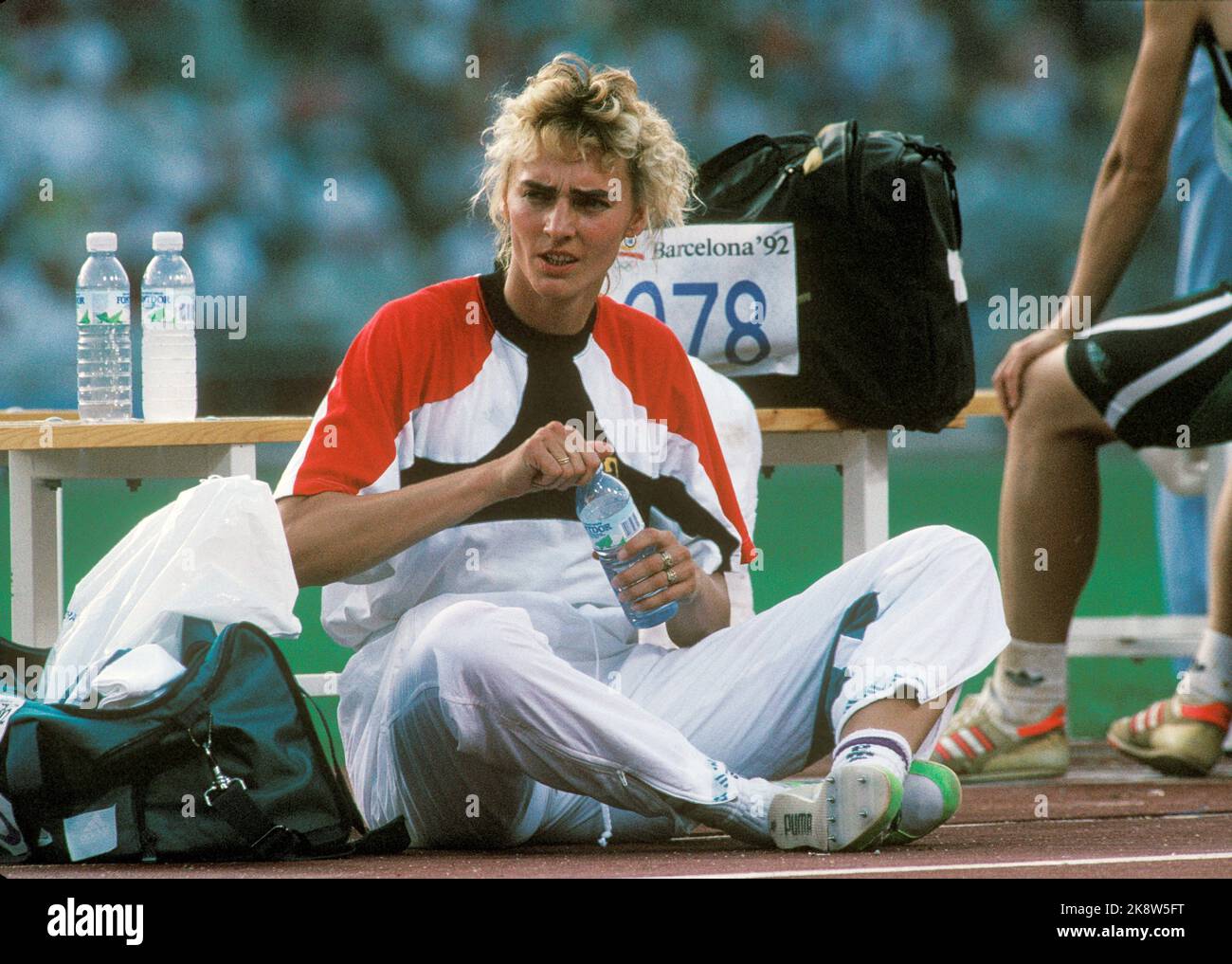 Barcelona, Germany 19920807. Heike Drechsler. German long jumps during ...