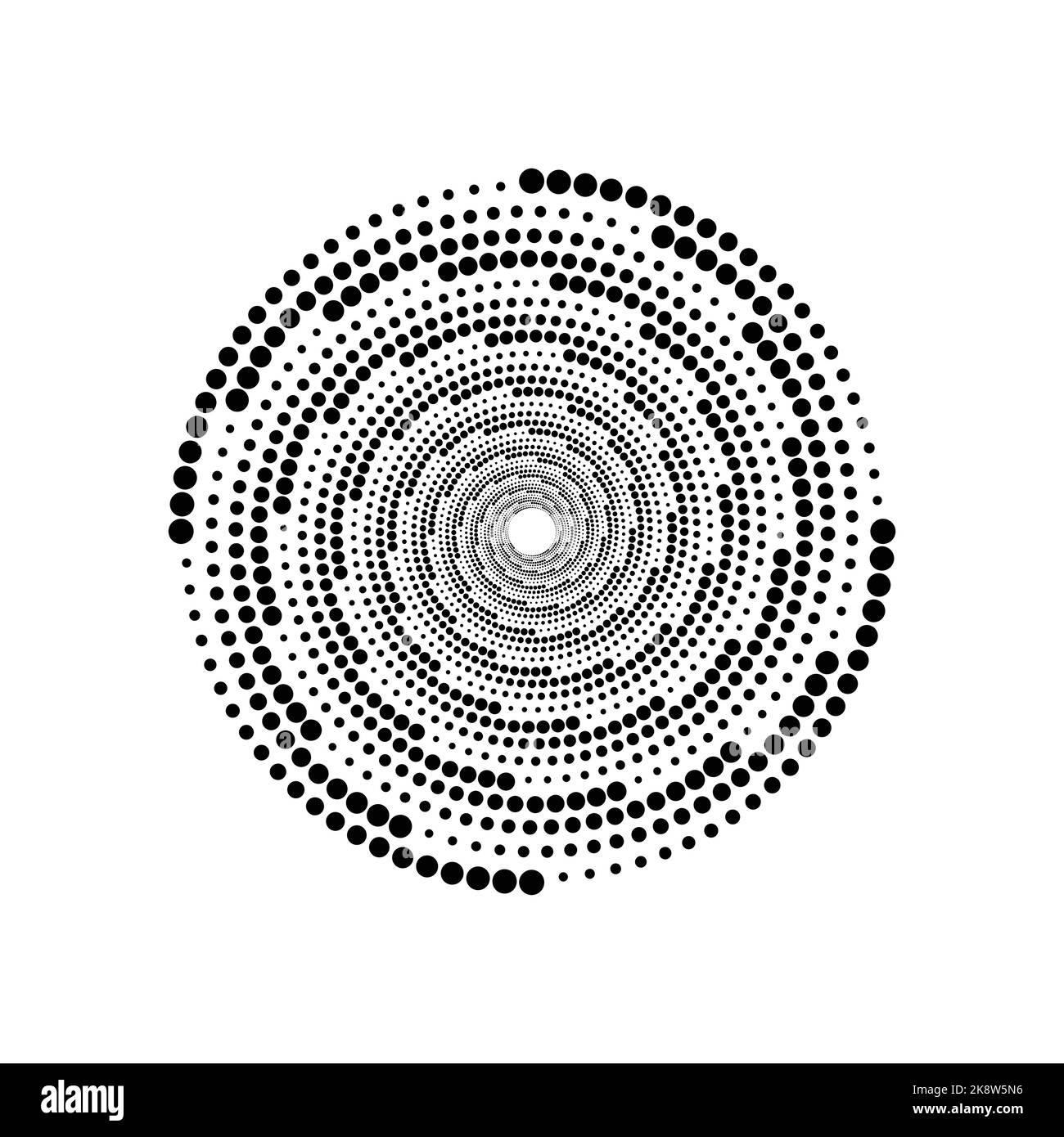 Massive dotted spiral vortex design artwork. Editable, resizable, EPS ...