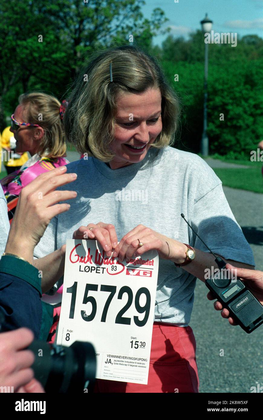 Oslo 19930508 The Grete Waitz race for women. Politician Kaci Kullmann ...